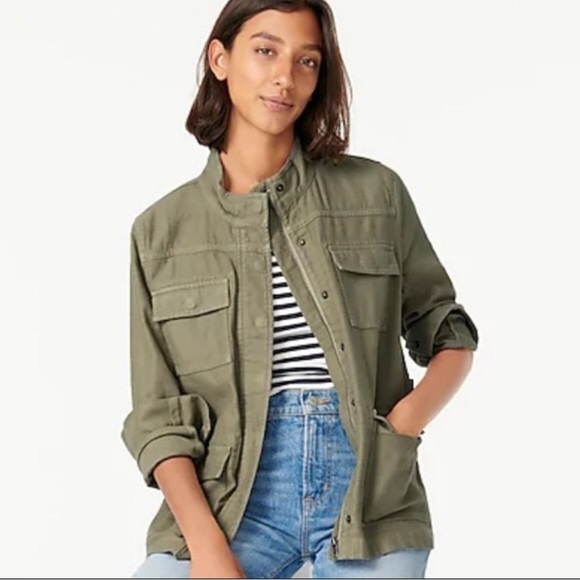J. Crew | Jackets & Coats | Jcrew Garment Dyed Cotton Utility Jacket ...